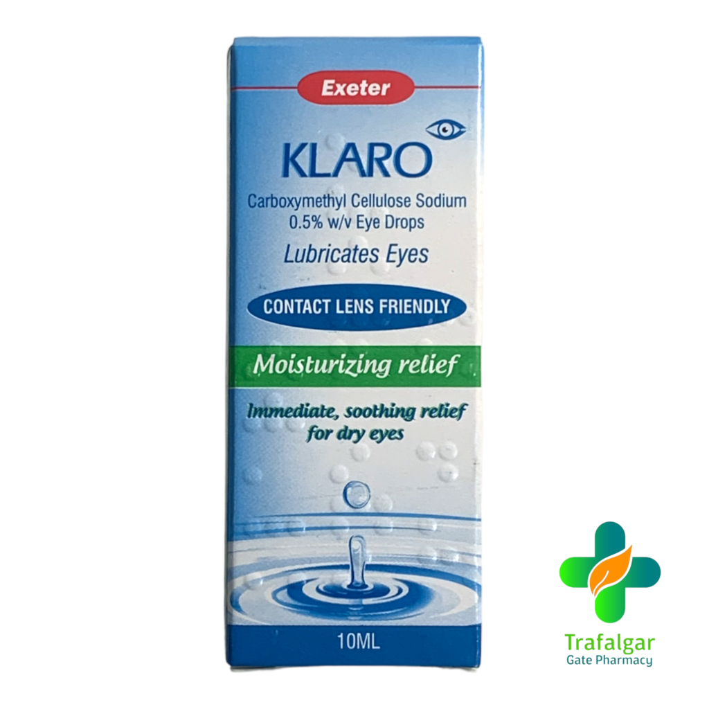 KLARO CARBOXYMETHYL CELLULOSE EYE DROP 10ML – Trafalgar Gate Pharma