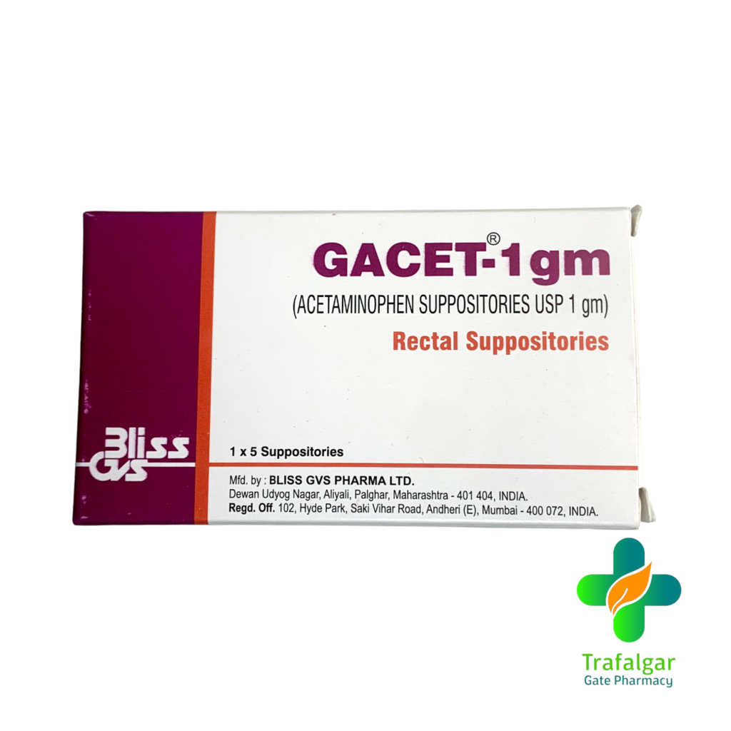 GACET PARACETAMOL 1G SUPP – Trafalgar Gate Pharma