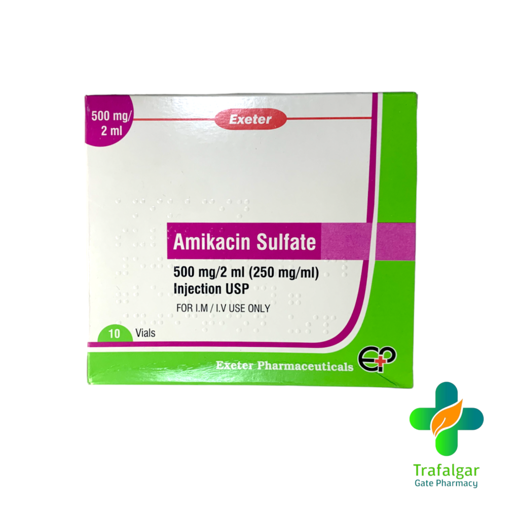 AMIKACIN 500MG/2ML INJ 10’S EXETER – Trafalgar Gate Pharma