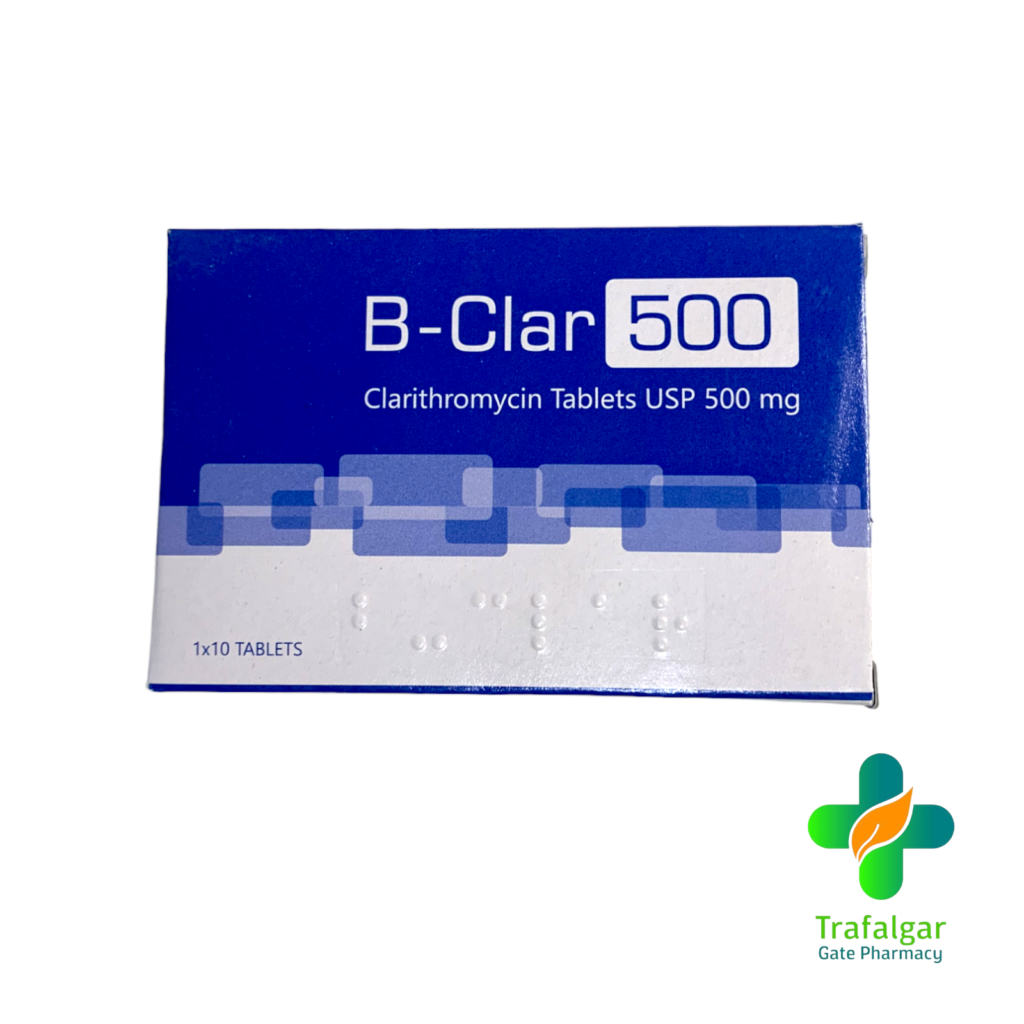 B-CLAR 500 CLARITHROMYCIN 500MG TAB – Trafalgar Gate Pharma