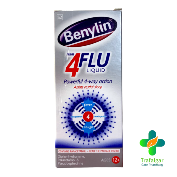 BENYLIN 4 FLU SYRUP 100ML – Trafalgar Gate Pharmacy