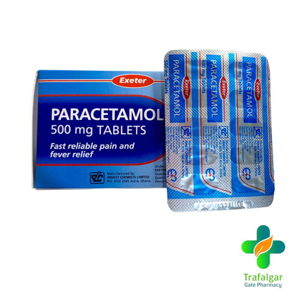 PARACETAMOL 500MG TAB EXETER 30’S – Trafalgar Gate Pharma