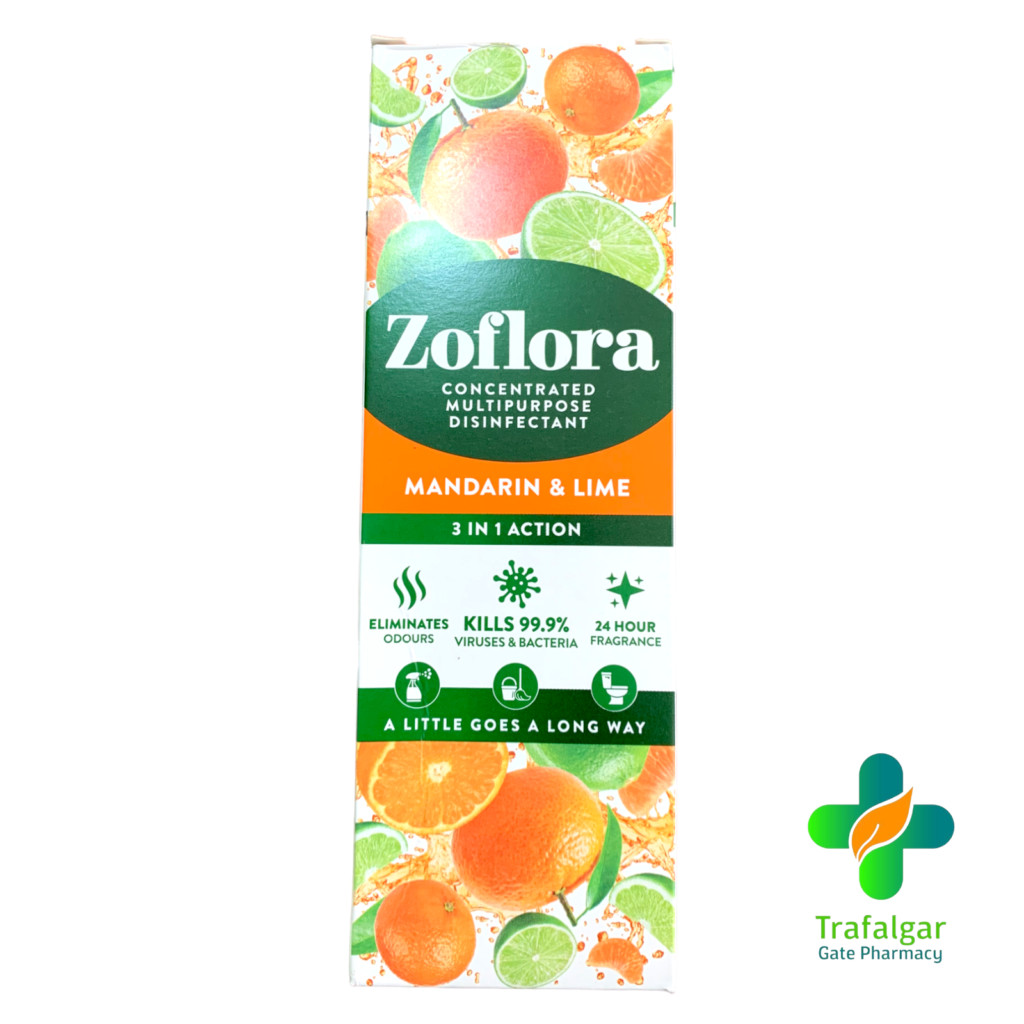 ZOFLORA DISINFECTANT 250ML—- MANDARIN & LIME – Trafalgar Gate Pharma